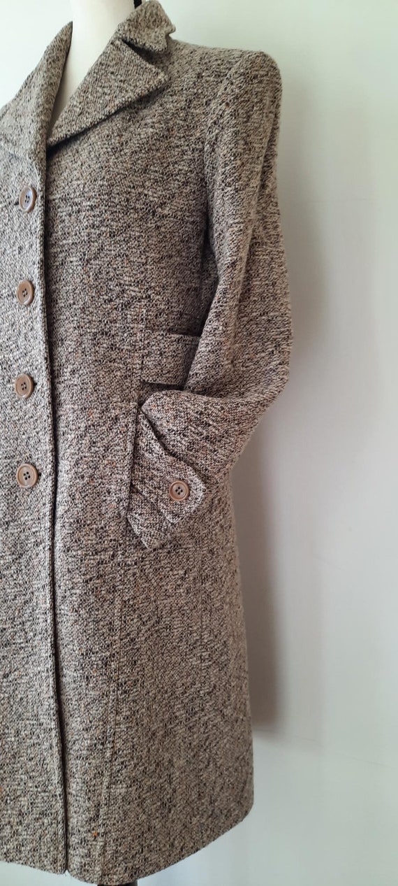 Vintage 1990s Olsen Fall Car Coat Designer Cream an… - Gem