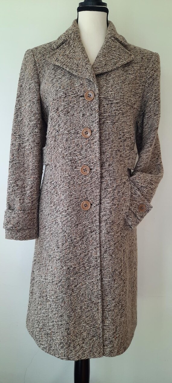 Vintage 1990s Olsen Fall Car Coat Designer Cream an… - Gem