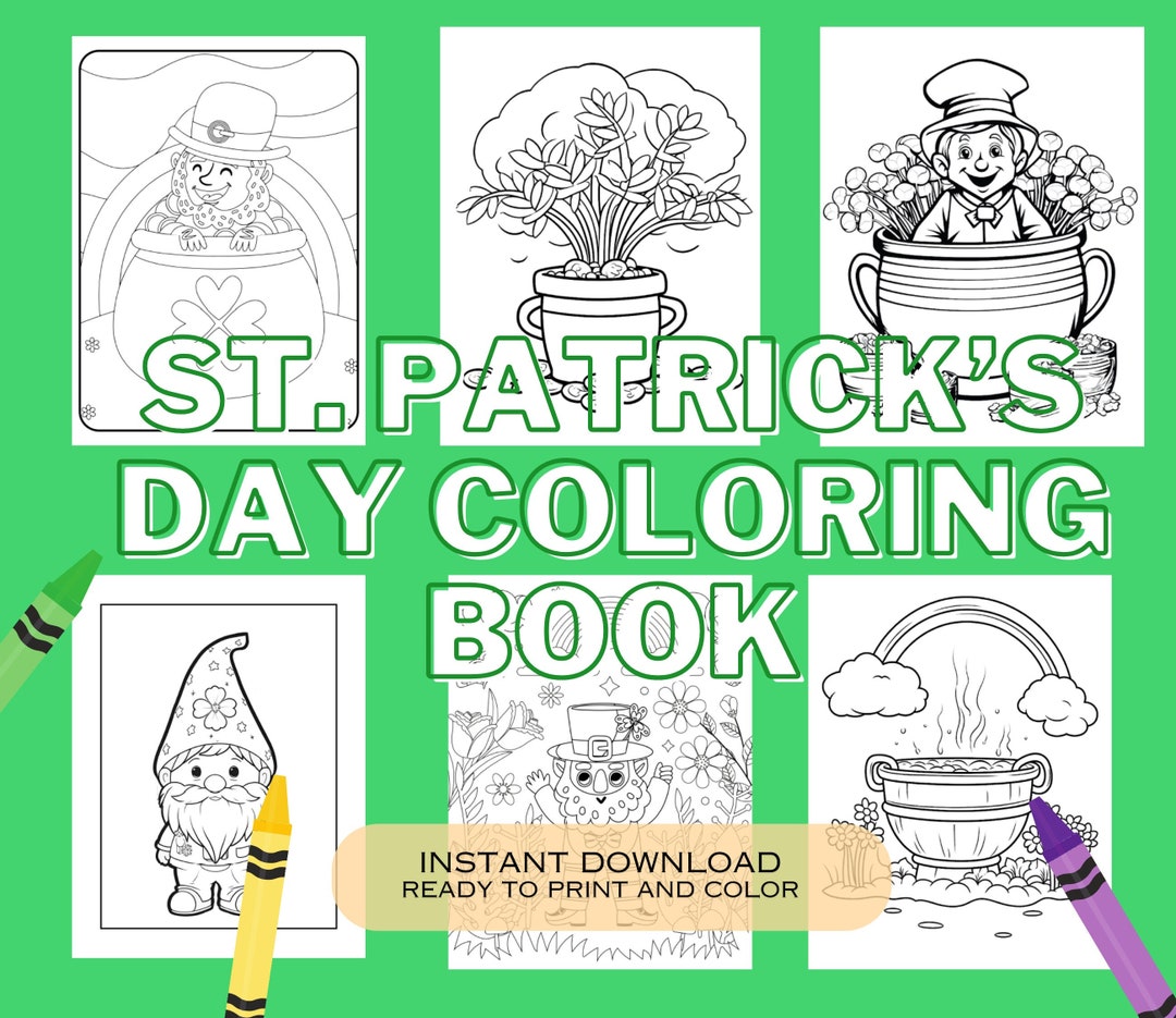 St. Patrick's Day Coloring Book for Kids and Adults, Instant Download ...