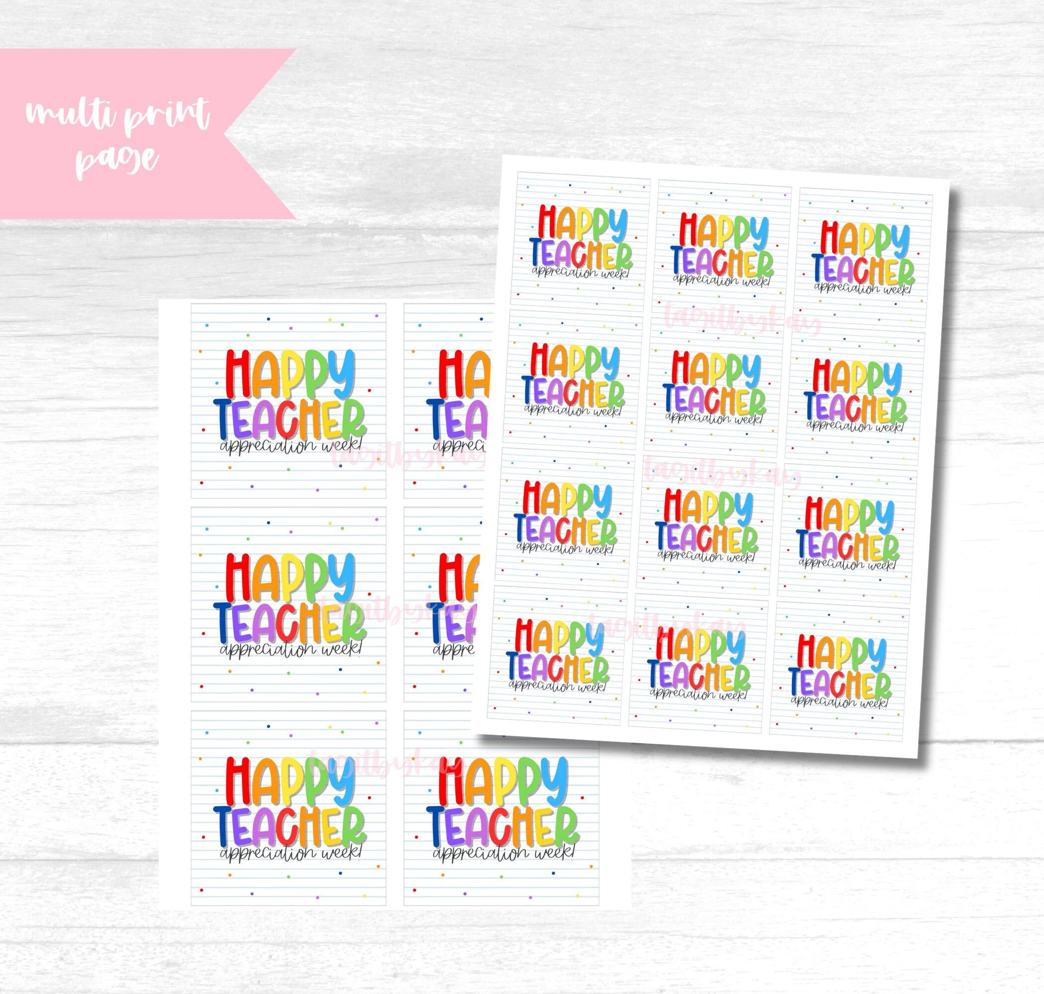 Printable Teacher Appreciation Week Cookie Treat Tag Teacher Treat Gift ...