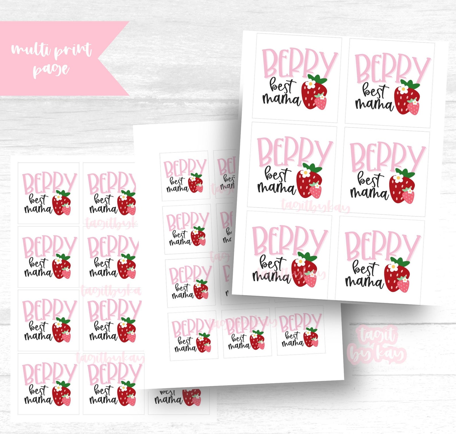 Berry Best MAMA Mothers Day Cookie Tag | Happy Mothers Day Tag | Cookie ...