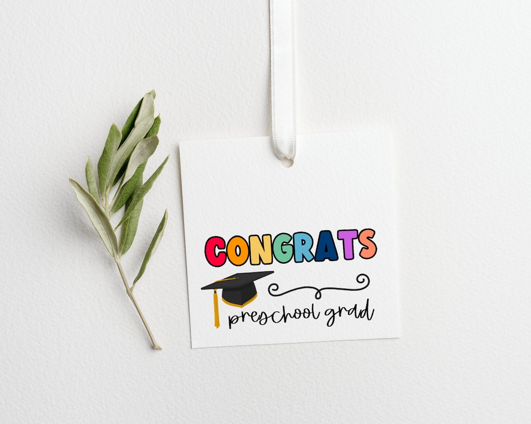 Congrats Grad 2024 | Nursery School Graduation Tag | Cute Grad Gift Tag ...