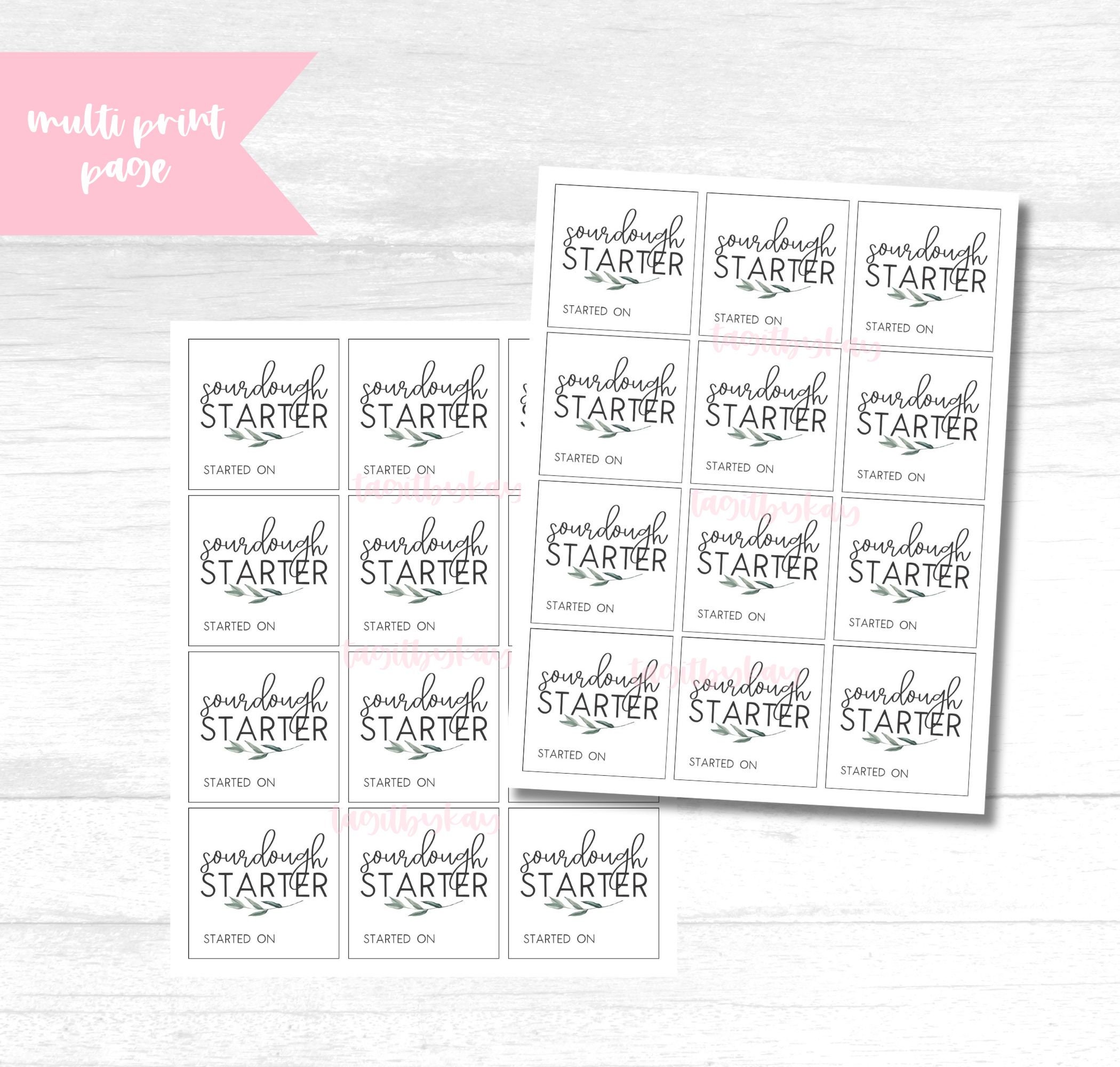 Printable Sourdough Starter Tag | Sourdough Bread | Bakery Tag | Home ...