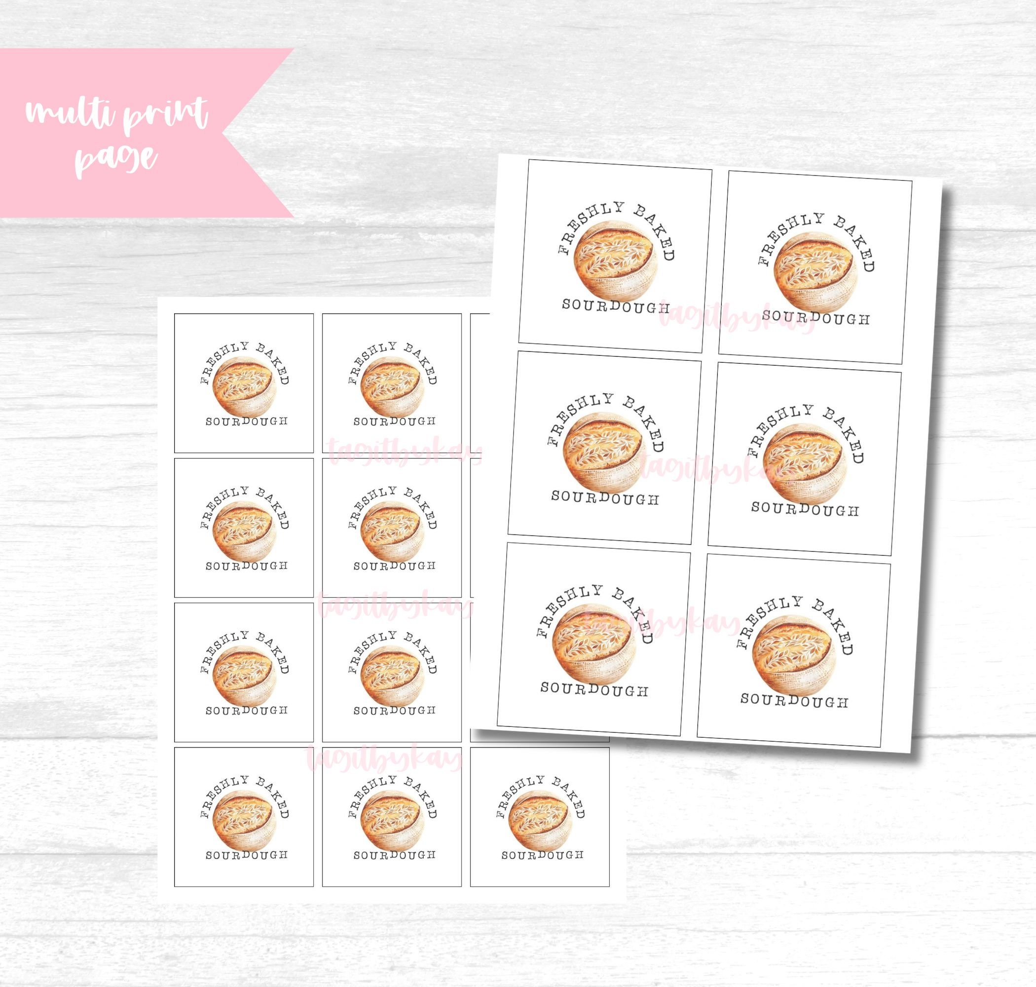 Freshly Baked Printable Sourdough Bread Tag Sourdough Bread Baker Tag ...