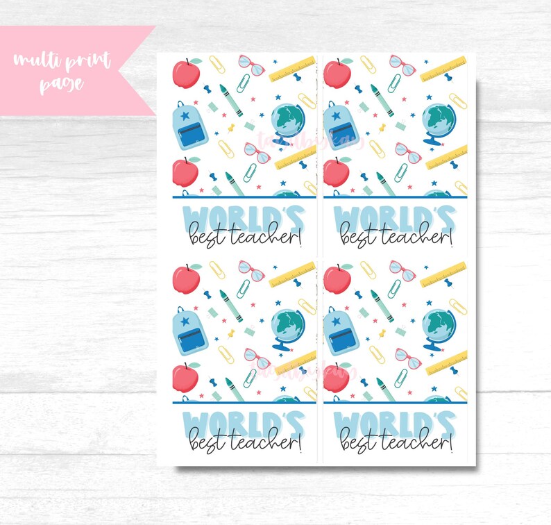 Printable Teacher Appreciation Week Cookie Card Worlds Best Teacher You ...