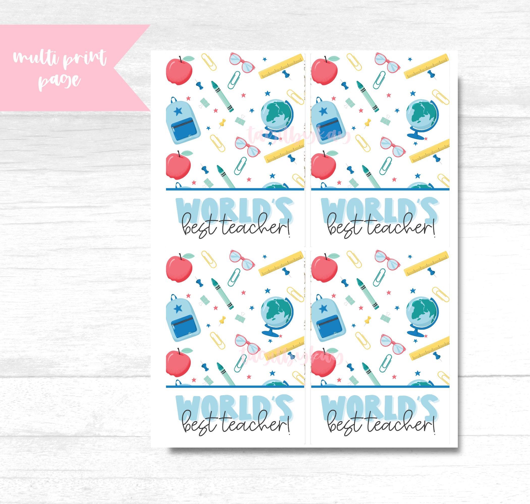 Printable Teacher Appreciation Week Cookie Card | Worlds Best Teacher ...