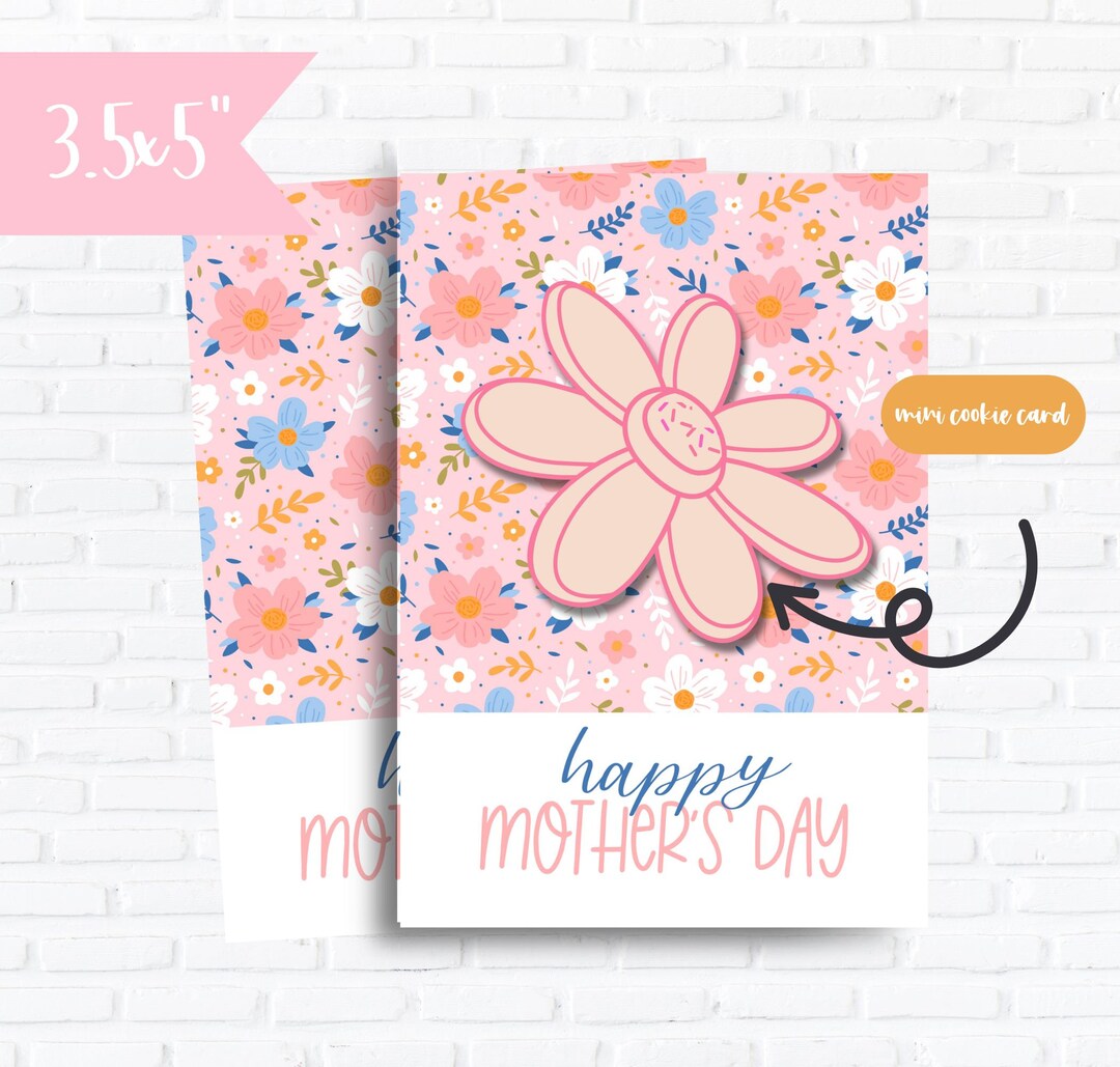Happy Mother's Day Cookie Card | Mini Cookie Card | Best Mom Cookie Tag ...