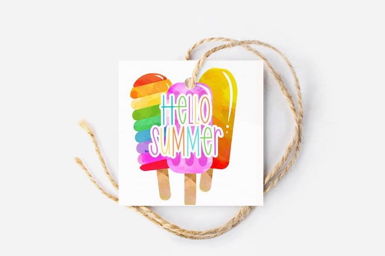 HELLO Summer Printable Gift Tag | Last Day of School Summer Tag ...