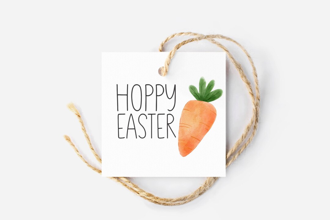 Hoppy Easter Cookie Treat Tag | Square Bakery Easter Cookie Tag ...