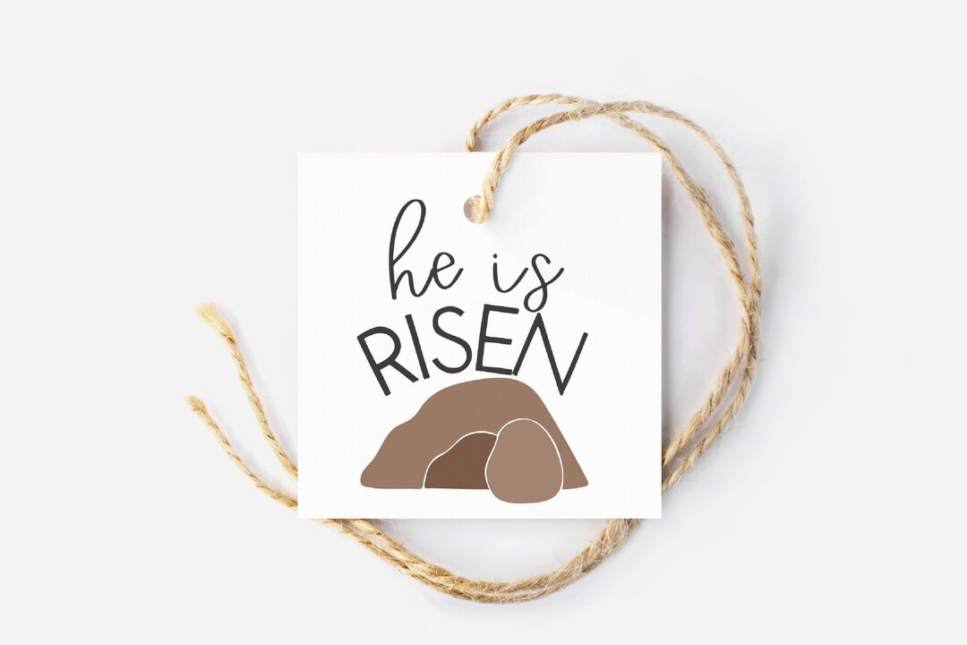 He is RISEN Easter Cookie Treat Tag | Square Bakery Easter Cookie Tag ...