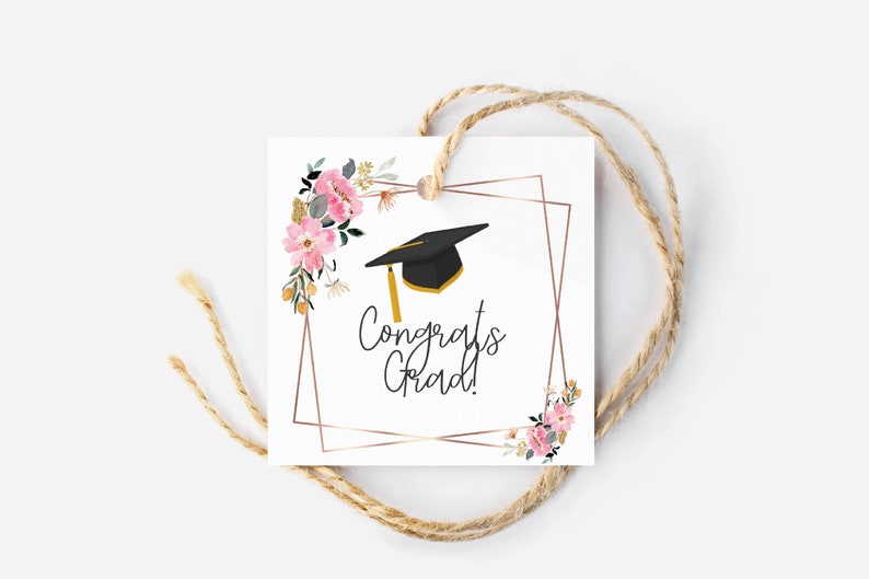 CONGRATS Grad 2024 Collage Graduation Tag High School Grad Gift Tag ...