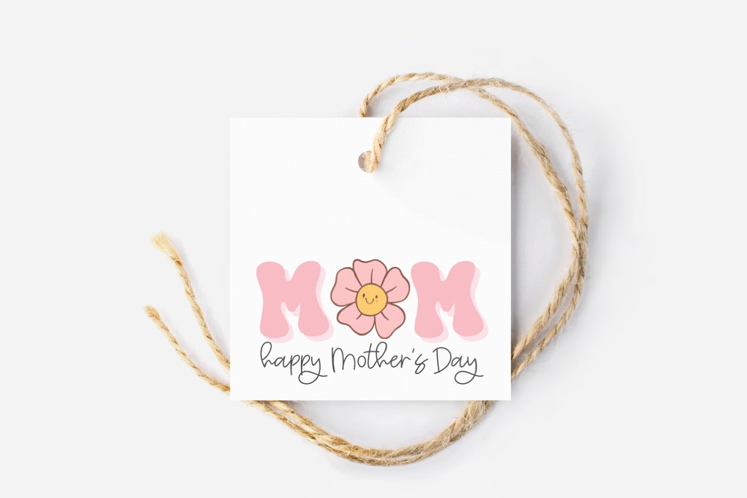 Retro Mothers Day Cookie Tag | Diasy Floral Happy Mothers Day Tag ...
