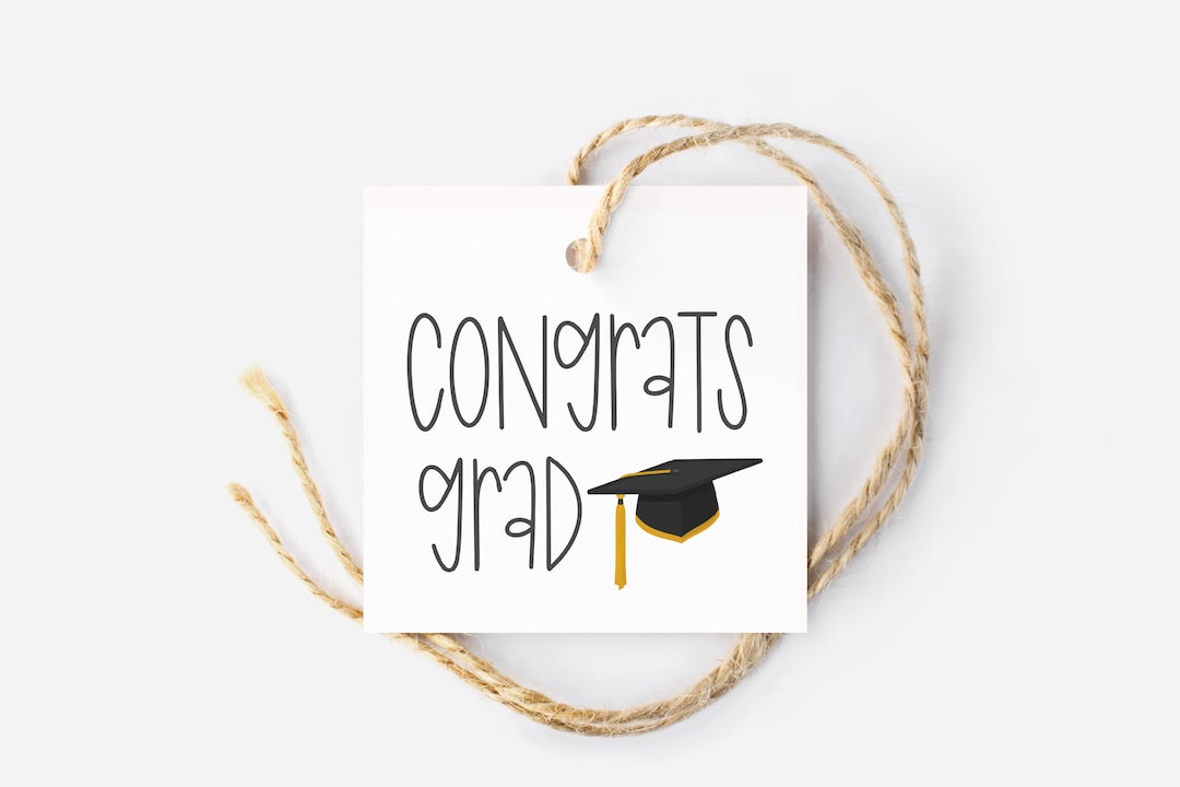 CONGRATS Grad 2024 | Collage Graduation Tag | High School Grad Gift Tag ...