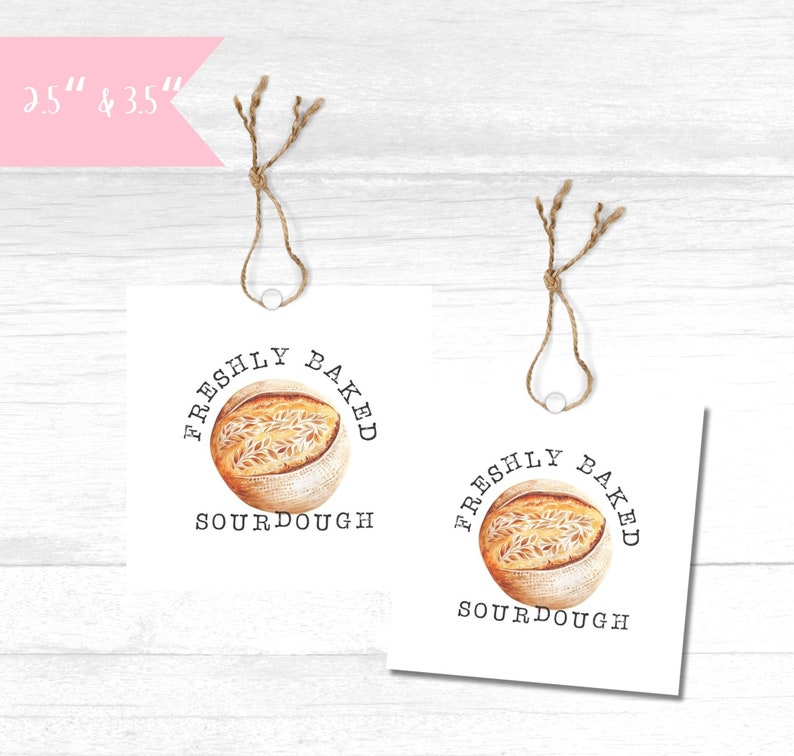 Freshly Baked Printable Sourdough Bread Tag Sourdough Bread Baker Tag ...