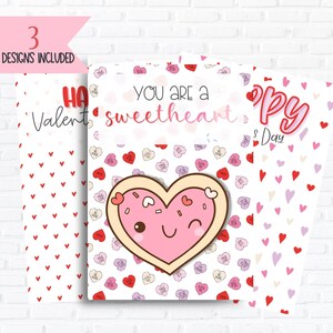 Sweetheart Valentine's Day Printable Mini Cookie Card Set of 3 | Retro ...