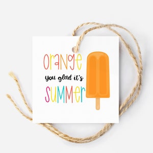 Orange You Glad Its Summer Gift Tag | Last Day of School Tag, Teacher ...