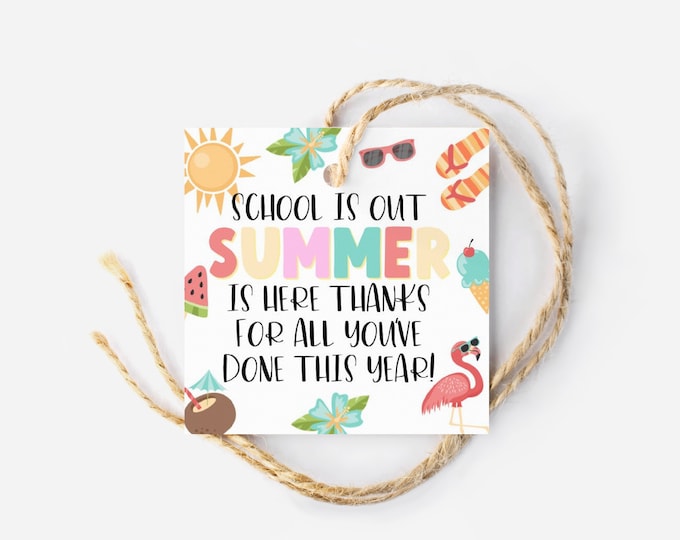 Summer Crayon Gift Tags, Have A Colorful Summer, Editable End of School ...