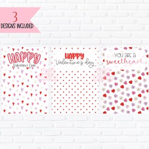 Sweetheart Valentine's Day Printable Mini Cookie Card Set of 3 | Retro ...