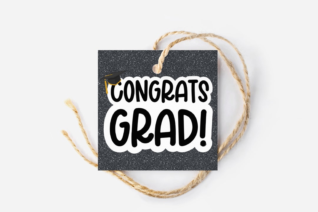 CONGRATS Grad 2024 Collage Graduation Tag High School Grad Gift Tag ...