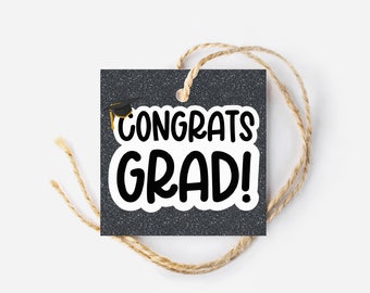 CONGRATS Grad 2024 | Collage Graduation Tag | High School Grad Gift Tag ...