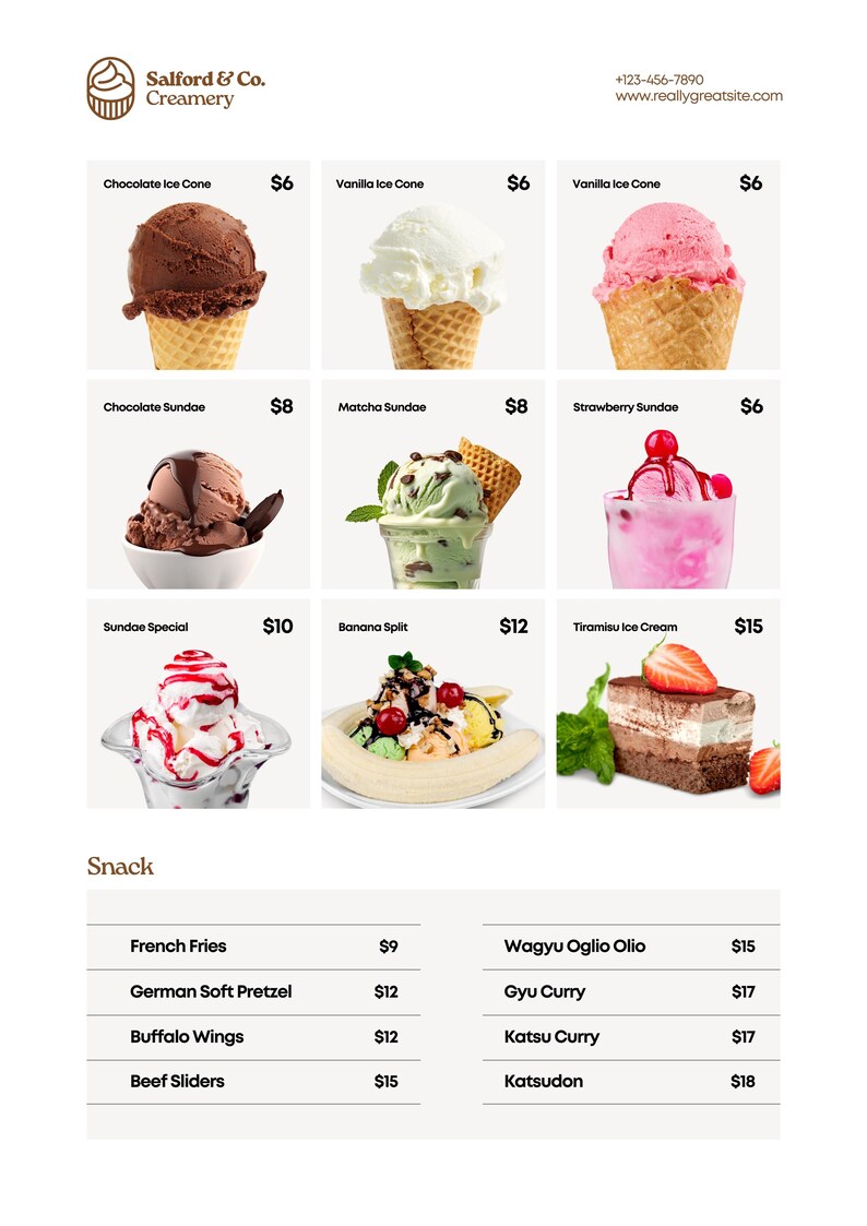 Editable Menu Template for Canva, Digital Restaurant Menu Flyer, Food ...