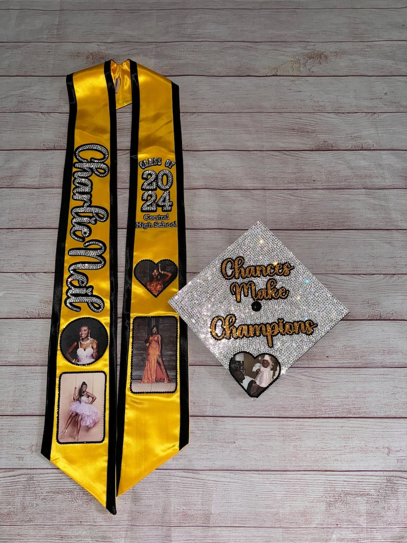 Custom Graduation Stole, Bling Graduation Stole, Personalized ...
