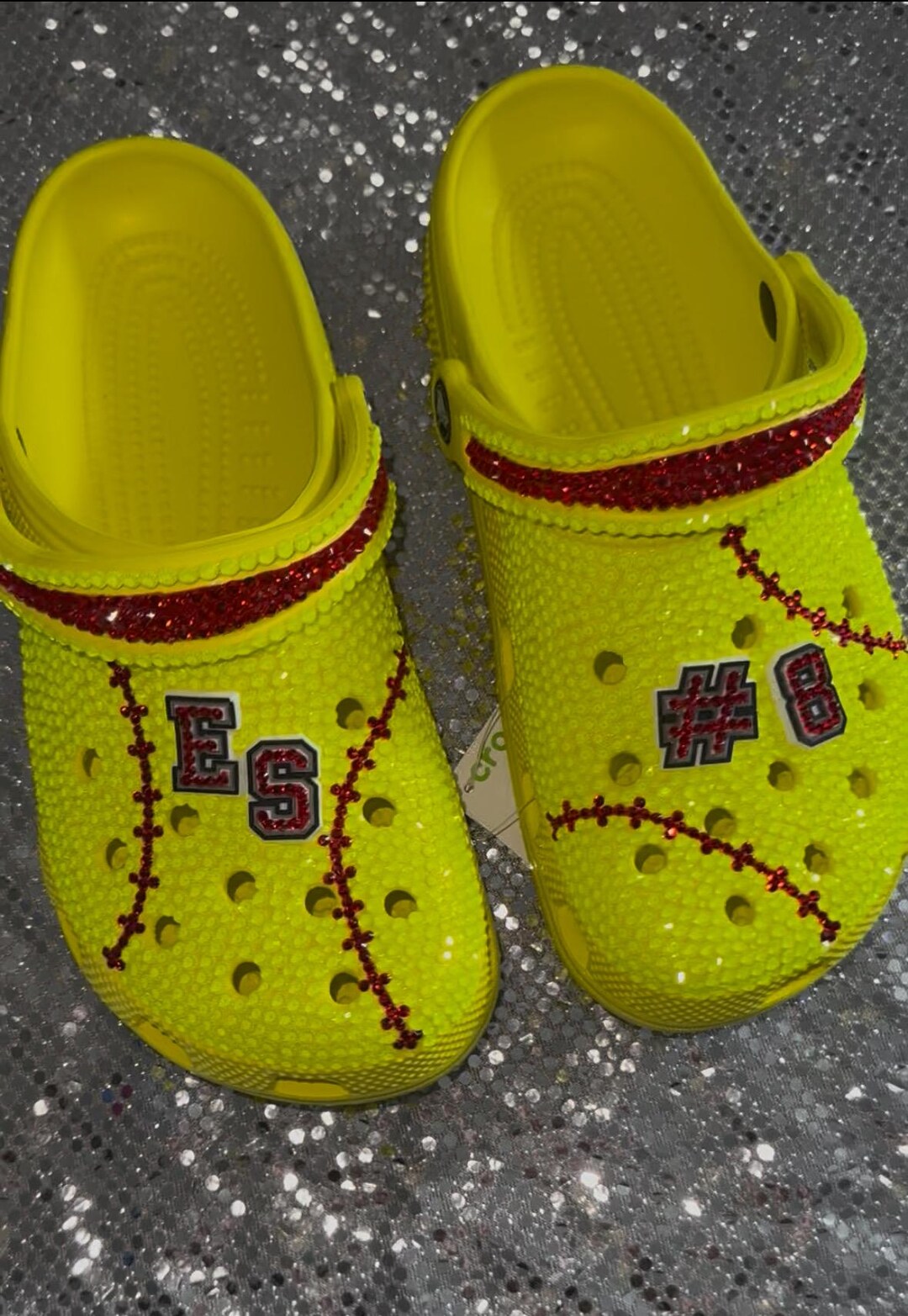 Softball Crystal Crocs - Etsy