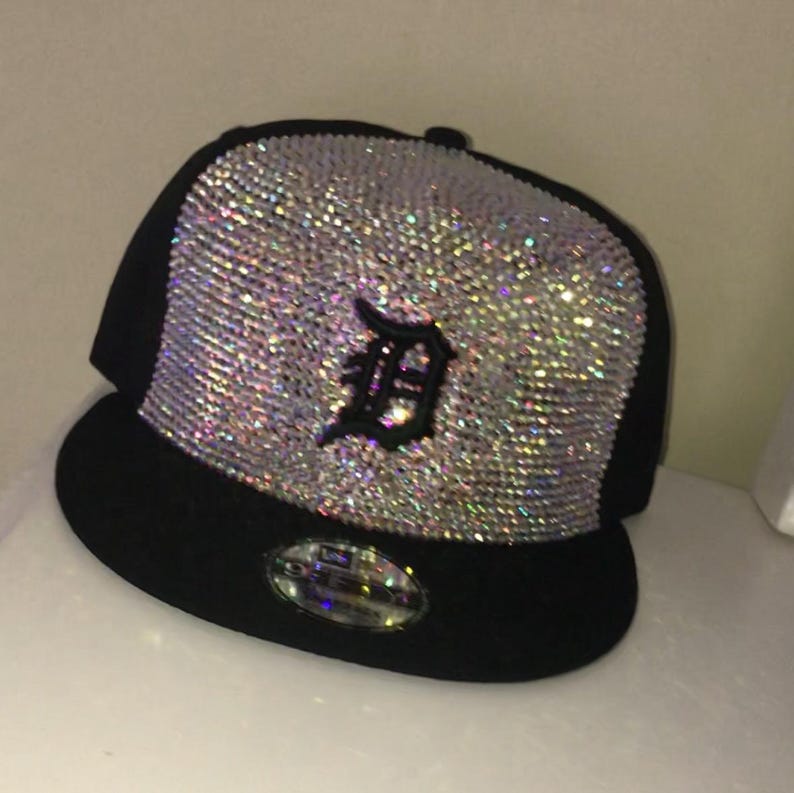 Crystal Detroit/team Hat, Bling Detroit Hat, Bling Hat, Custom Bling ...