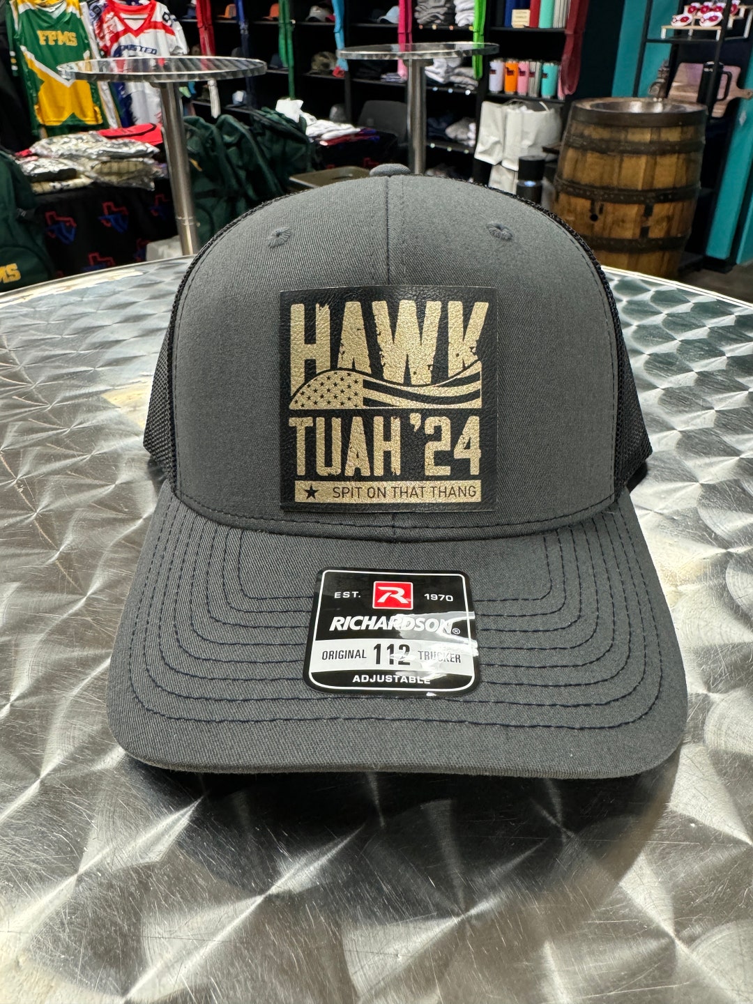 Donald Trump hauk Tuah 2024 Hat black and Gold Leatherette - Etsy