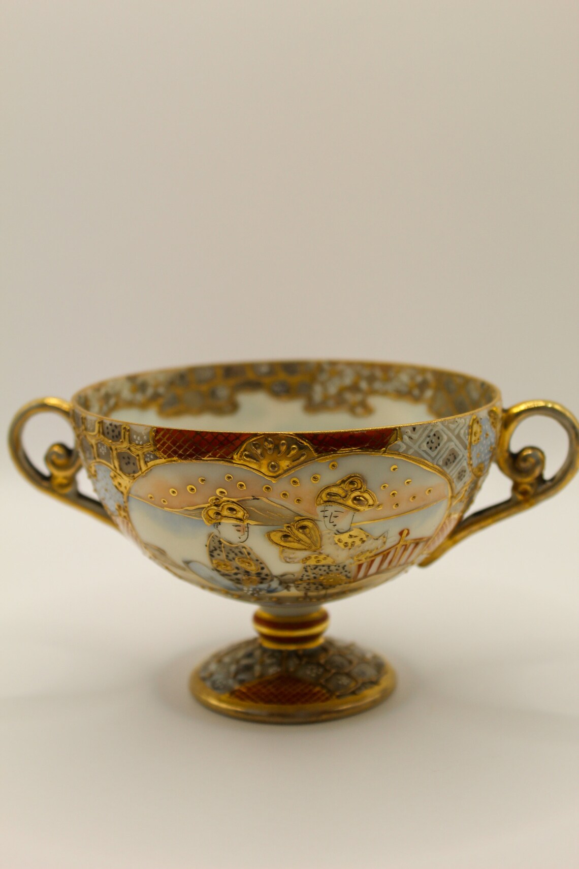 Vintage Teacup With Double, Gold Handles - Etsy