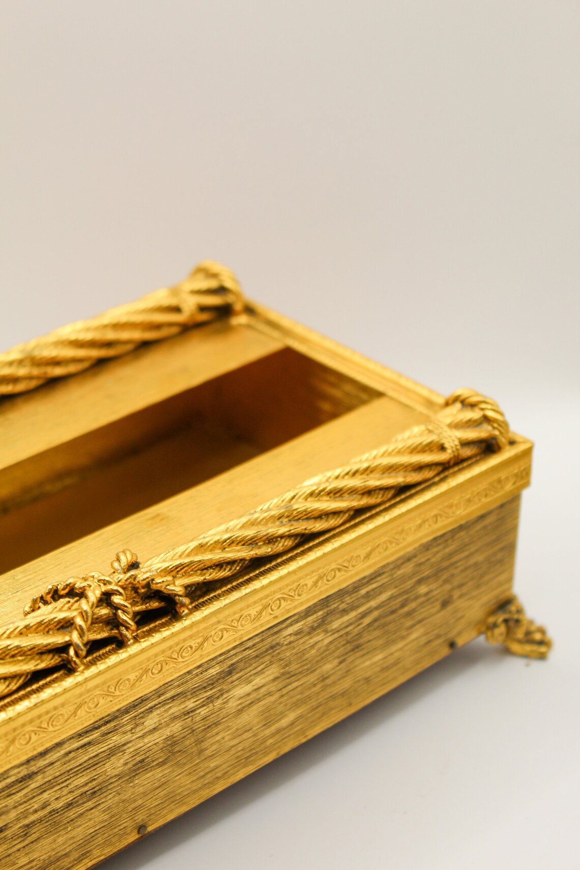Vintage Gold Tissue Holder - Etsy