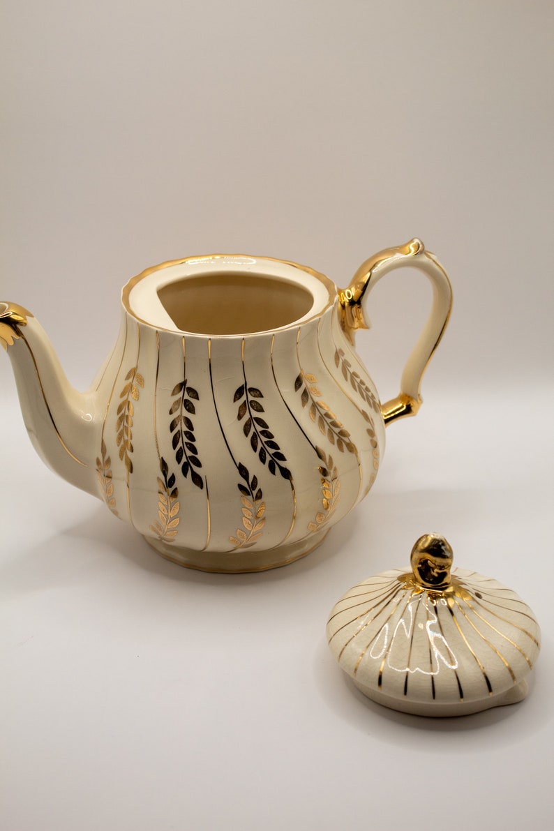 Gold Teapot, Sugar, & Cream Set - Etsy