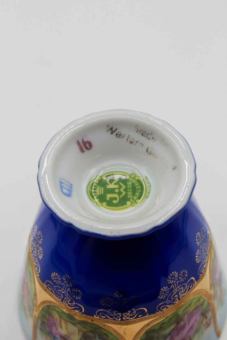 19th Century Blue and Gold Tea Cup, With Saucer - Etsy