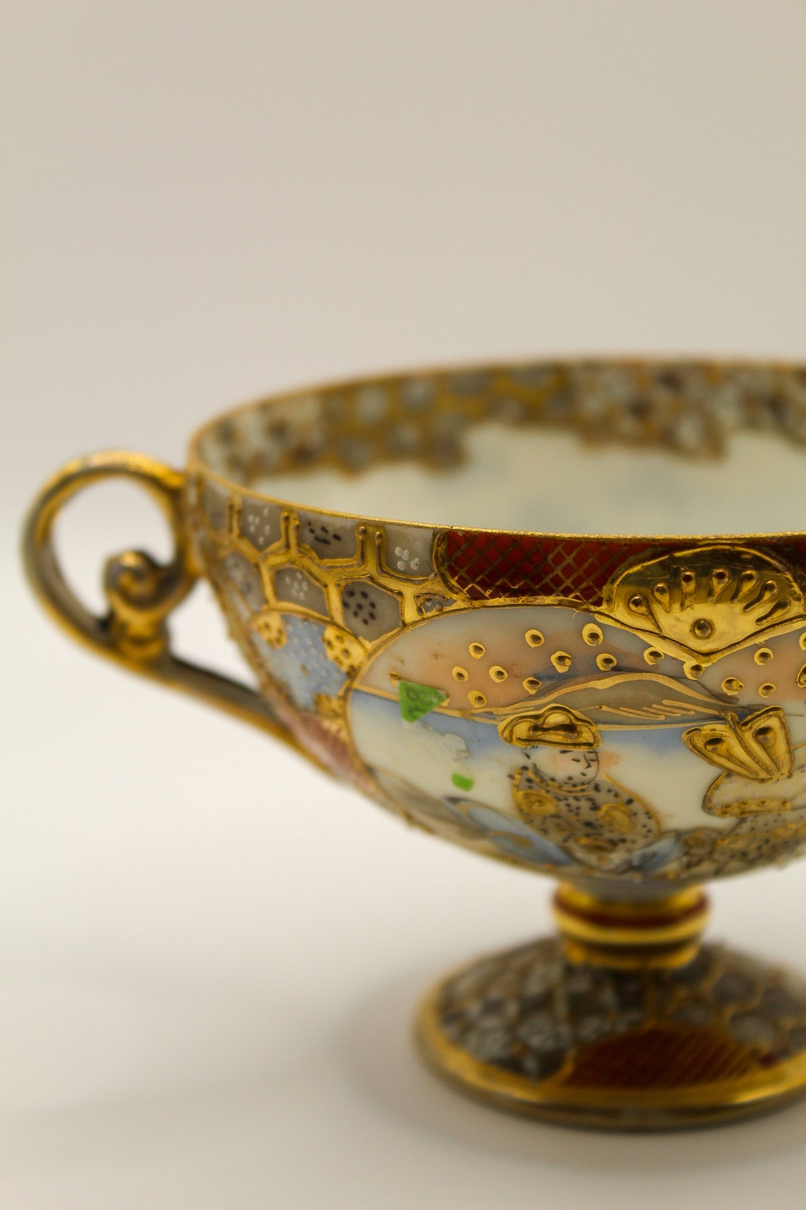 Vintage Teacup With Double, Gold Handles - Etsy