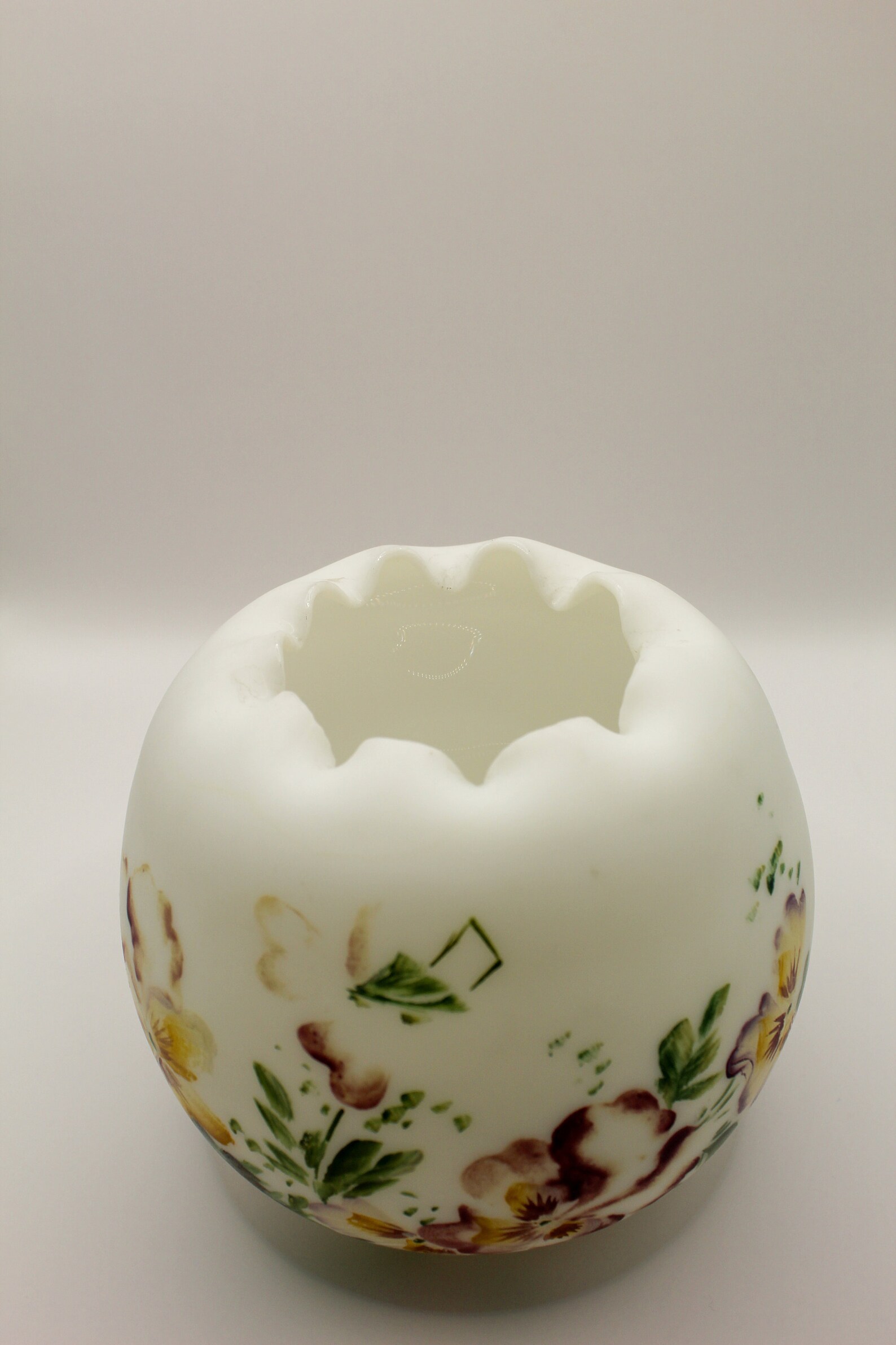 White Flower Satin Glass Rose Bowl - Etsy