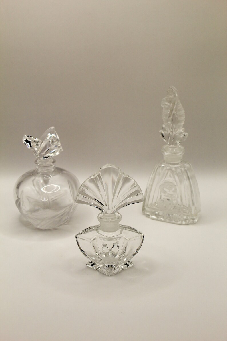3 Mini Perfume Glass Bottles - Etsy