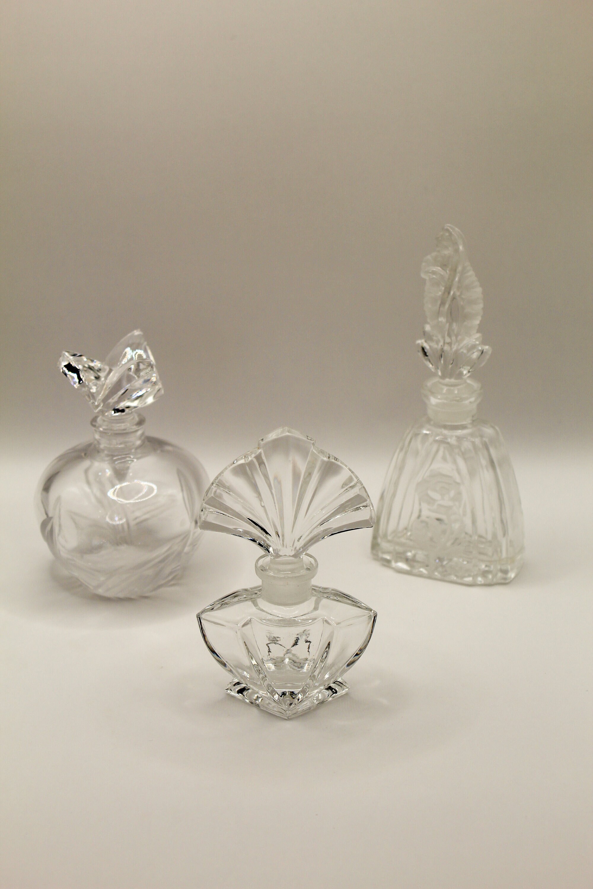 3 Mini Perfume Glass Bottles - Etsy