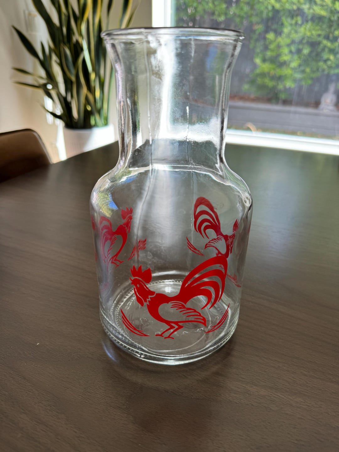 Vintage Red Rooster Carafe Pitcher, Ice Tea Pitcher, Juice Carafe ...