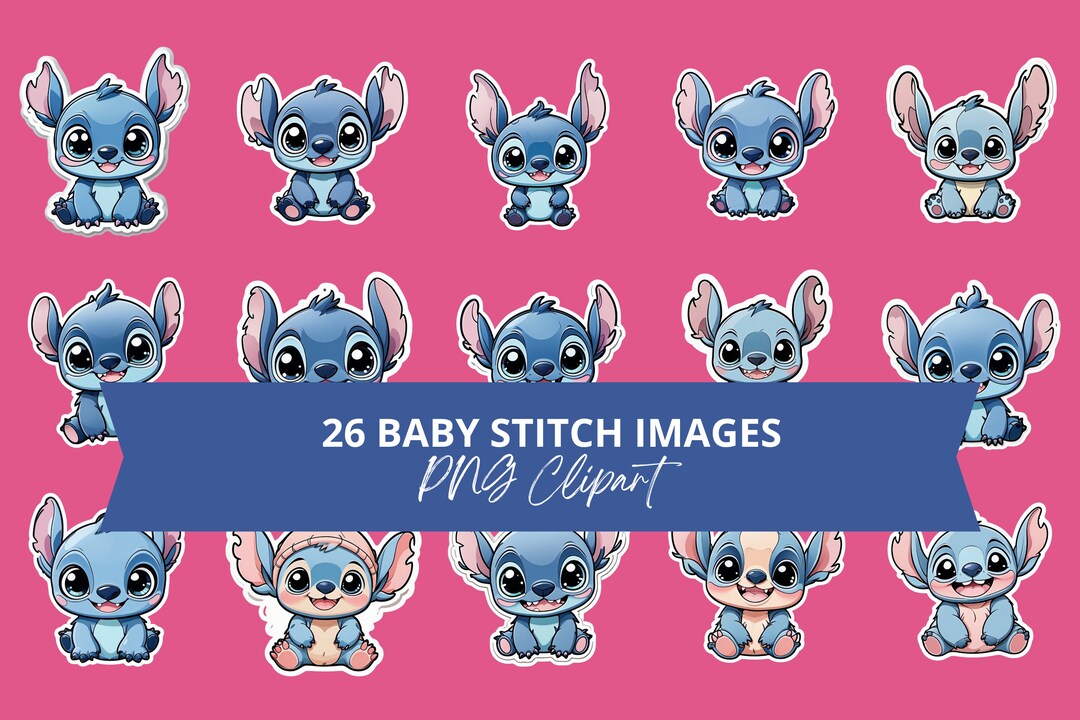 26 Adorable Baby Stitch Images, 300 DPI PNG Clipart, Delightful Fantasy ...