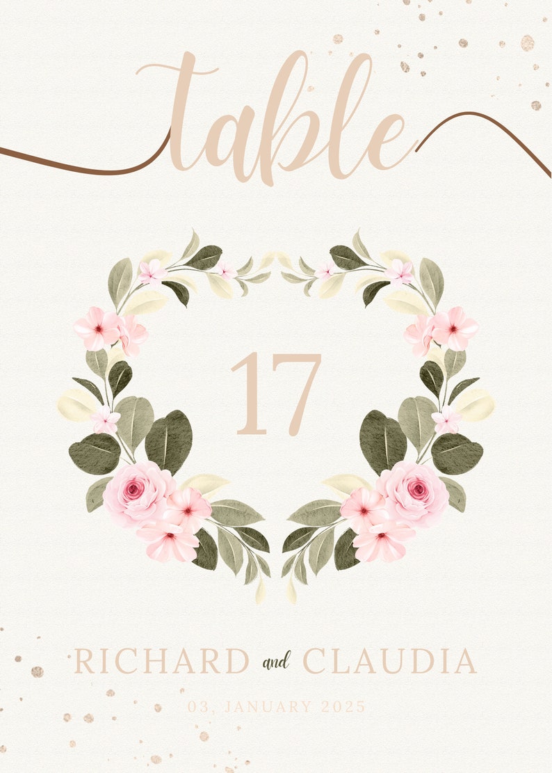 Two Editable Table Numbers Template, Printable Table Numbers - Etsy