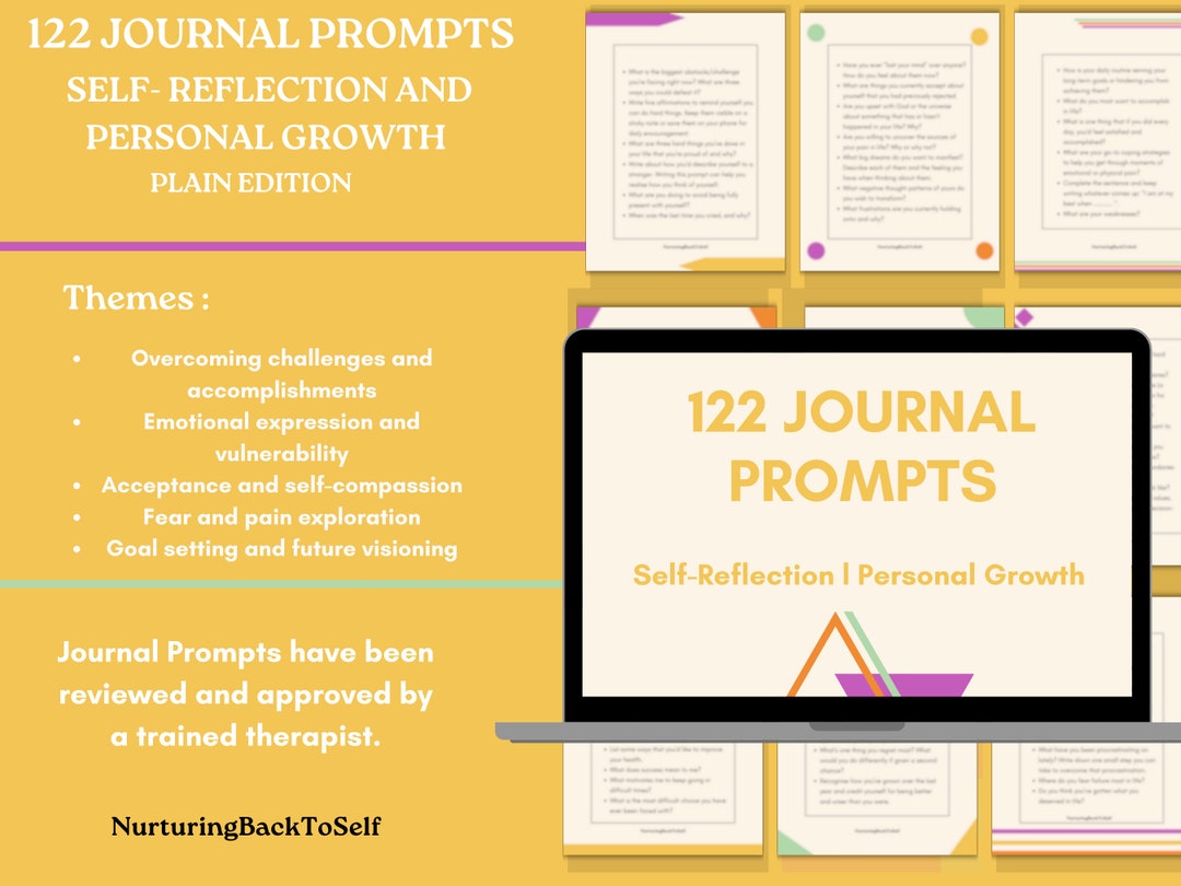 122 Self-reflection and Personal Growth Journal Prompts, Self-discovery ...