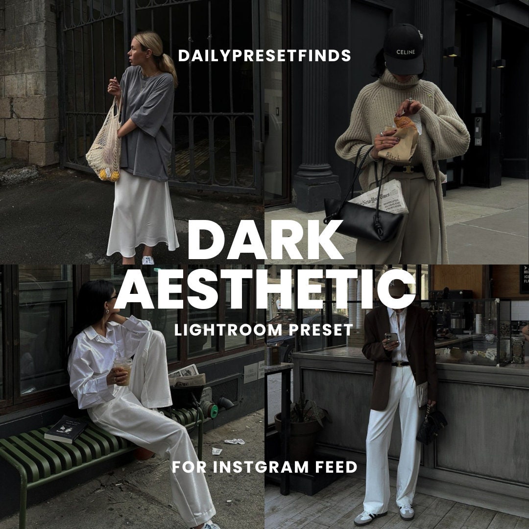 5 Dark Aesthetic Presets Lightroom Mobile, Clean Trendy Noir Preset ...