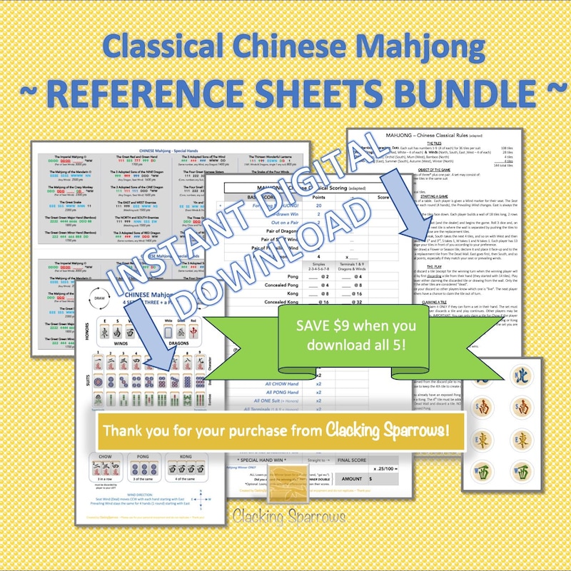 Mahjong Set Chinese Tiles - Etsy