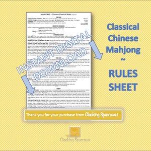 Rules Sheet - Classical Chinese Majong - Etsy