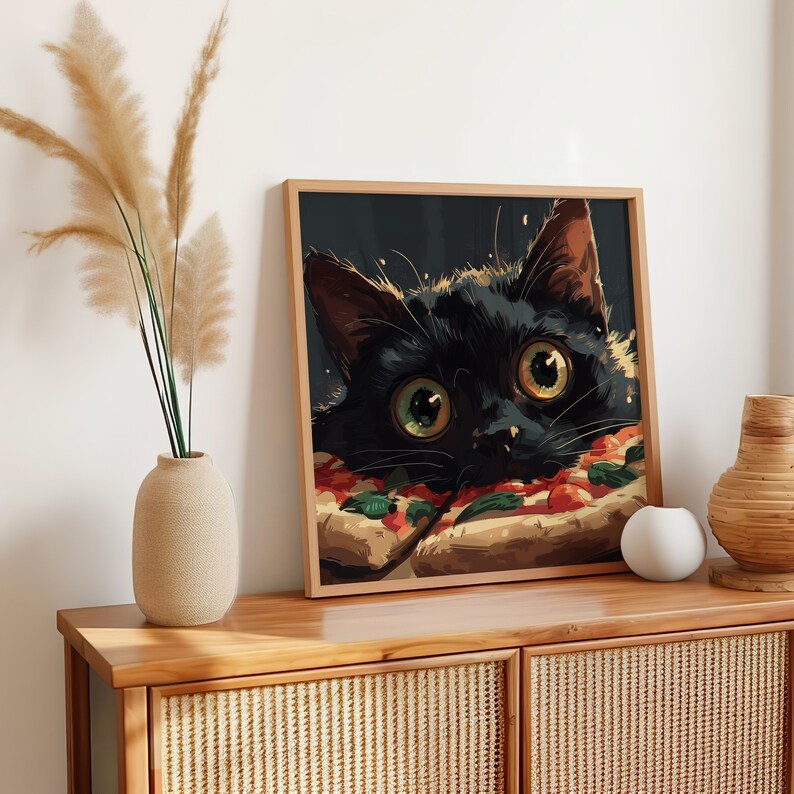 Cat Art Print Cat Art Instant Download Funny Cat Poster Cat Lover Gift ...