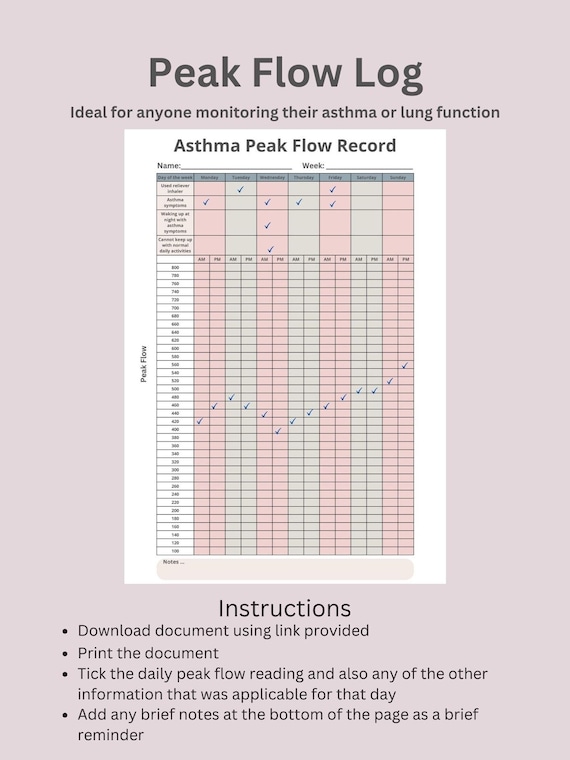 Normal Peak Flow Chart