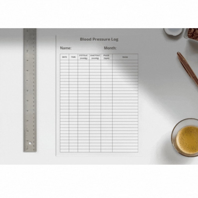 Blood Pressure Log Printable, Blood Pressure Tracker Template ...