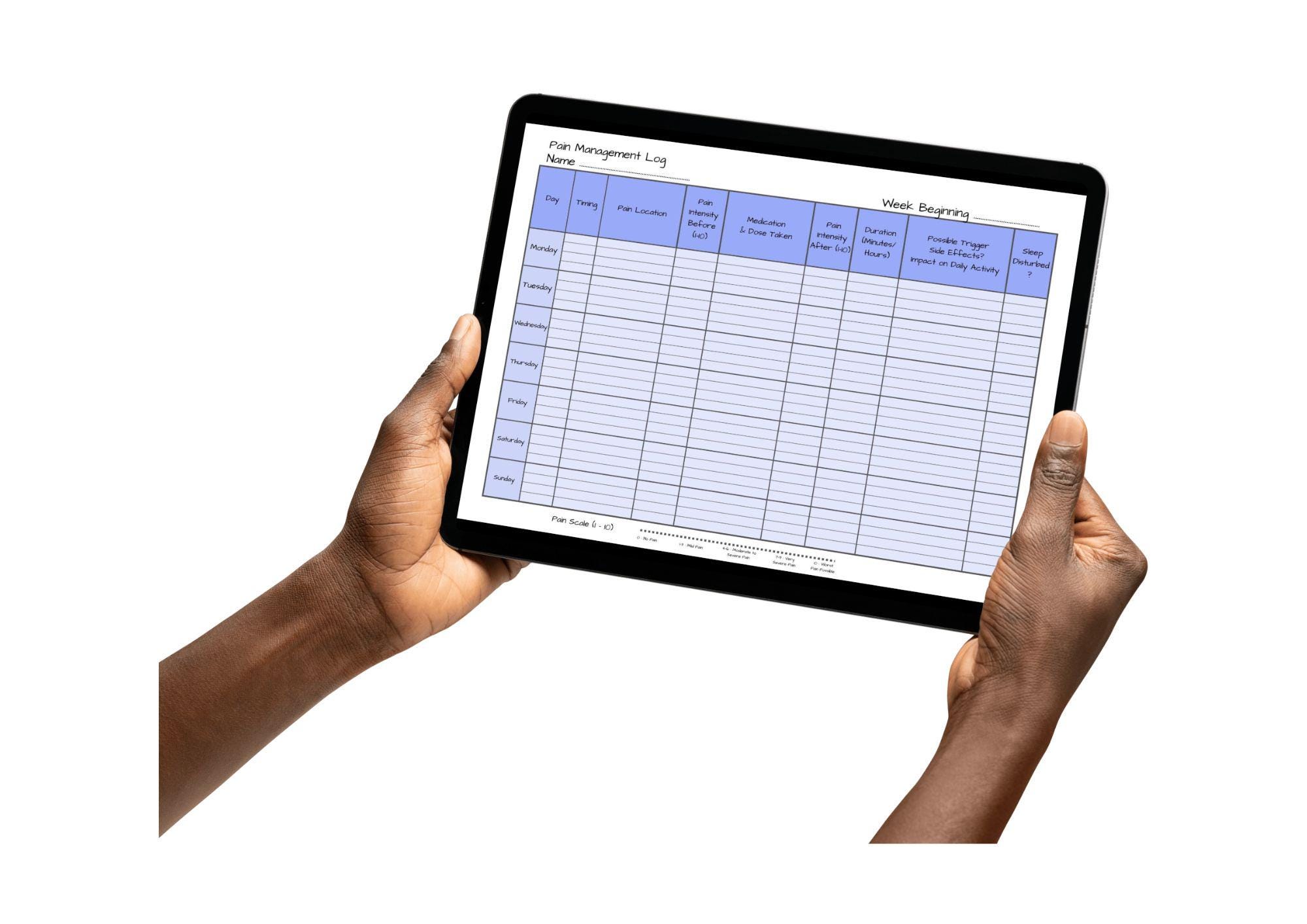 Weekly Pain Management Log Printable Pain Tracker PDF Chronic Pain ...