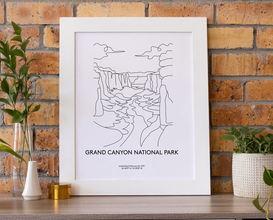 Grand Canyon Printable Wall Art, Line Drawing Grand Canyon Wall Art ...