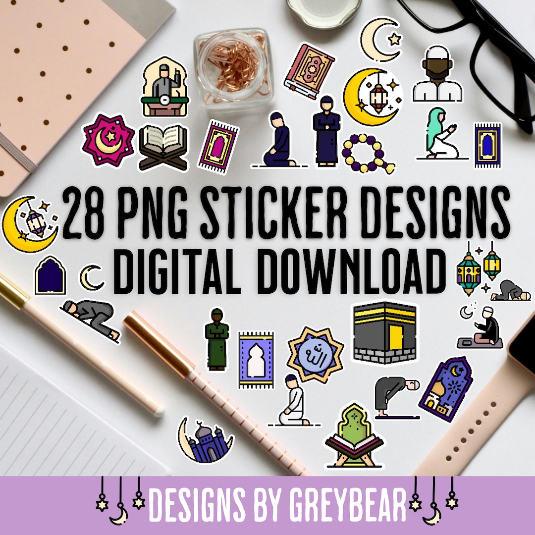 Islamic Digital Stickers Pack, PNG Stickers, Goodnotes Stickers ...